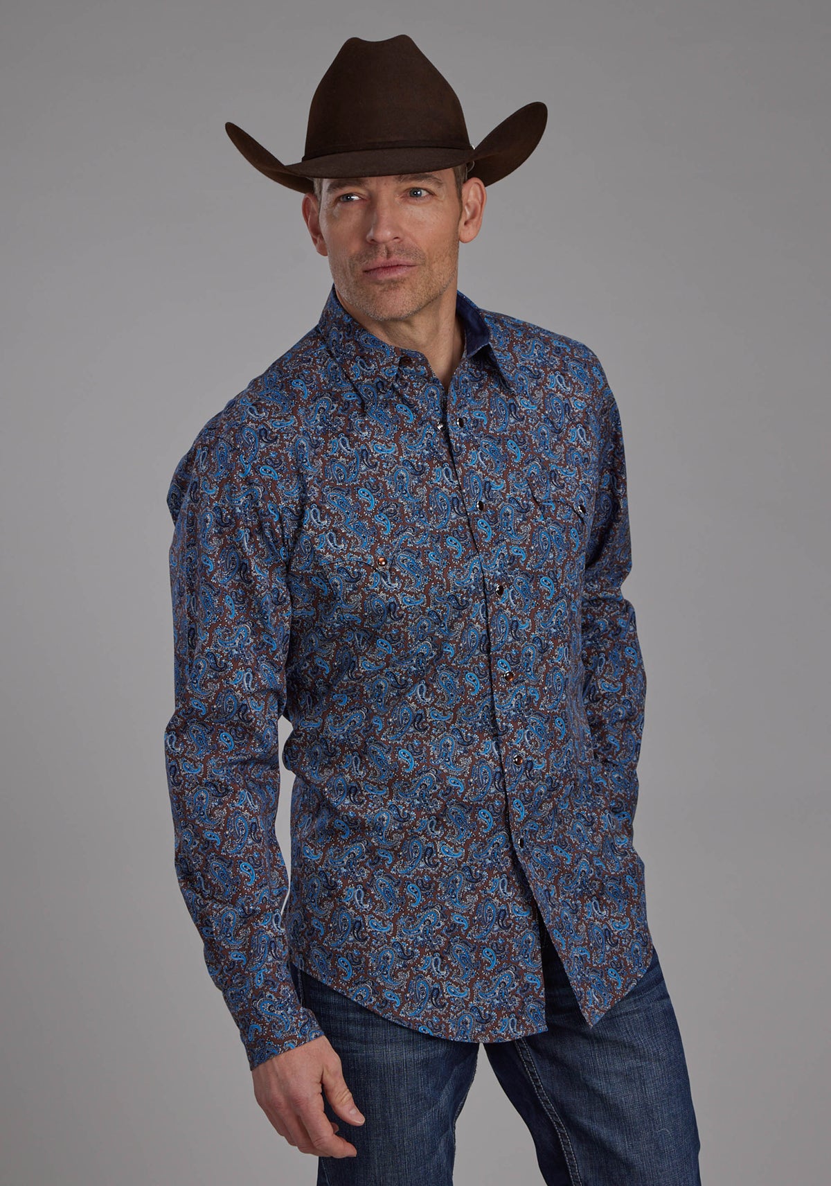 Men's Roper Western Print Long Sleeve Shirt — Way Out West Trading Co