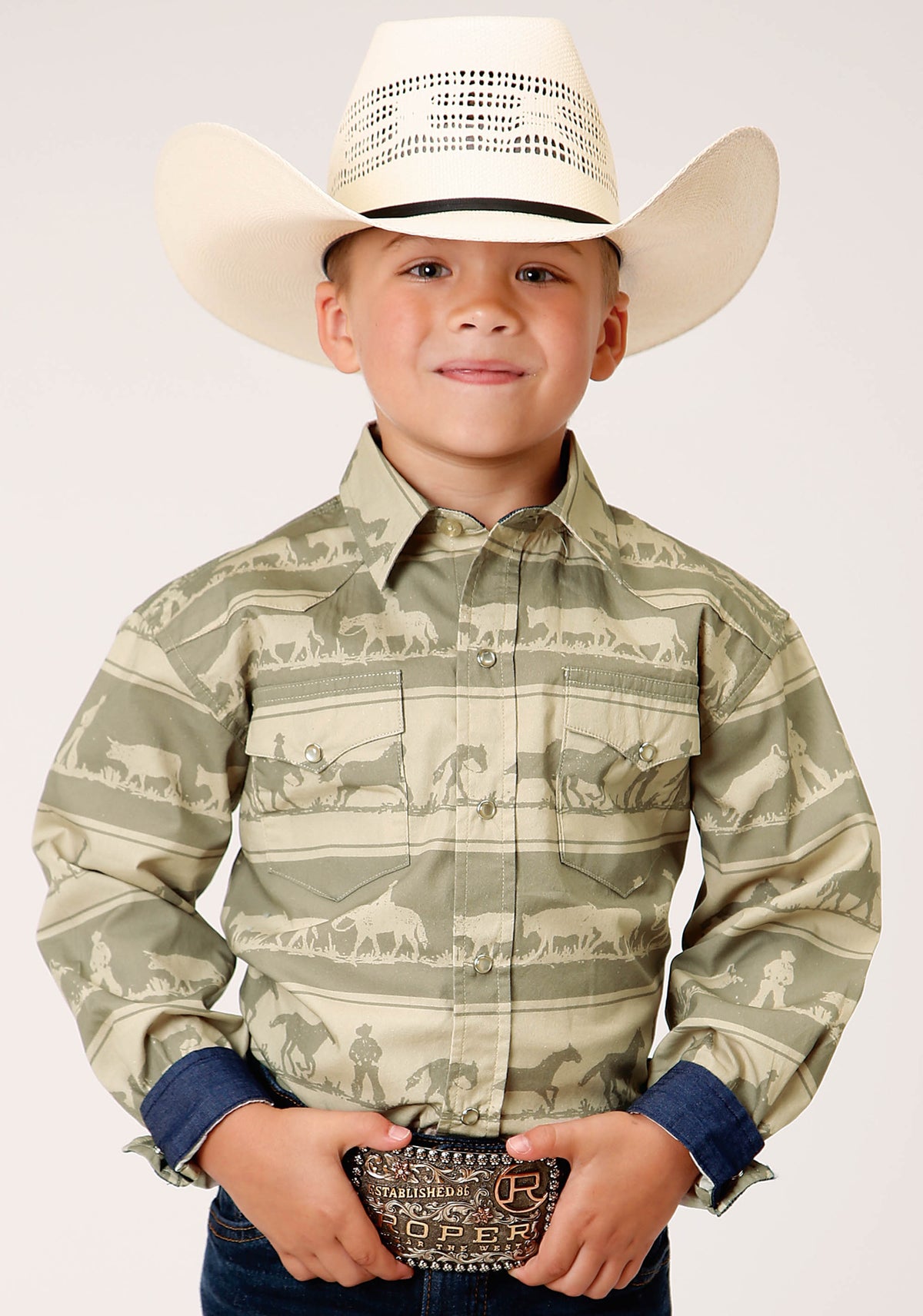 Roper Cowboy Rugby Long Sleeve Vintage Shirt — Way Out West Trading Co