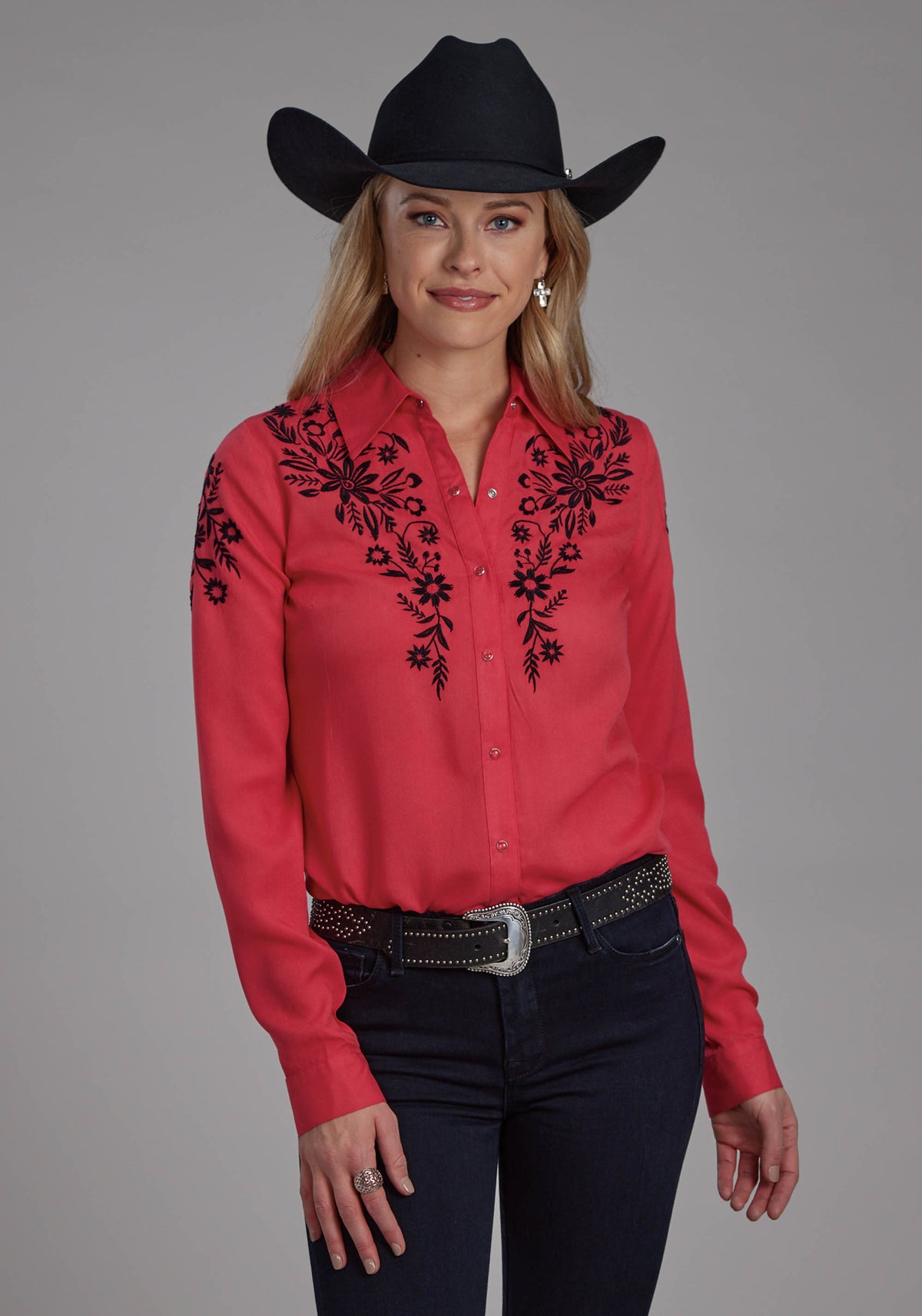 Women's Roper Vintage Red Long Sleeve Western Shirt — Way Out West ...