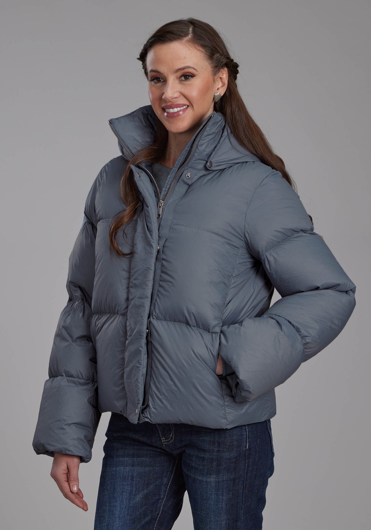 Women's Roper Silver Down Puffer Coat — Way Out West Trading Co