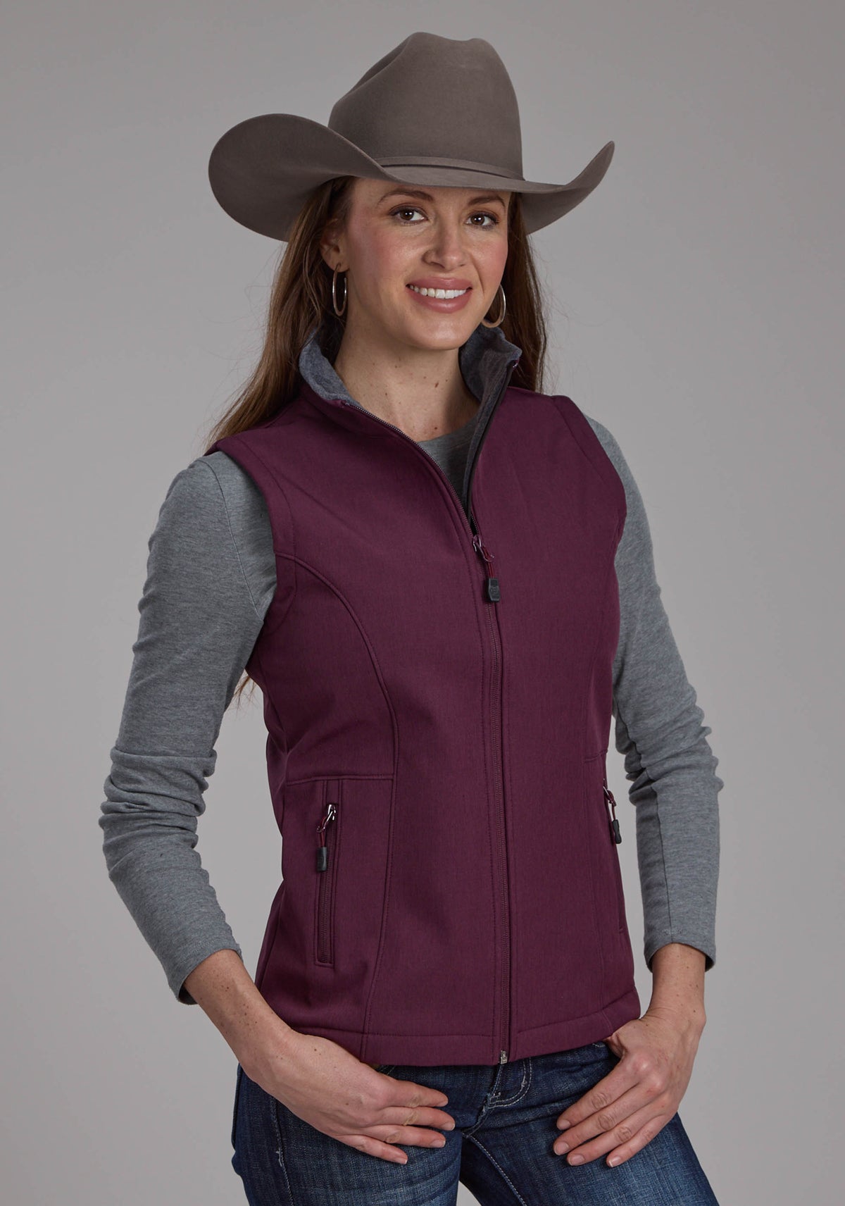 Women's Roper Wine Soft Shell Vest — Way Out West Trading Co