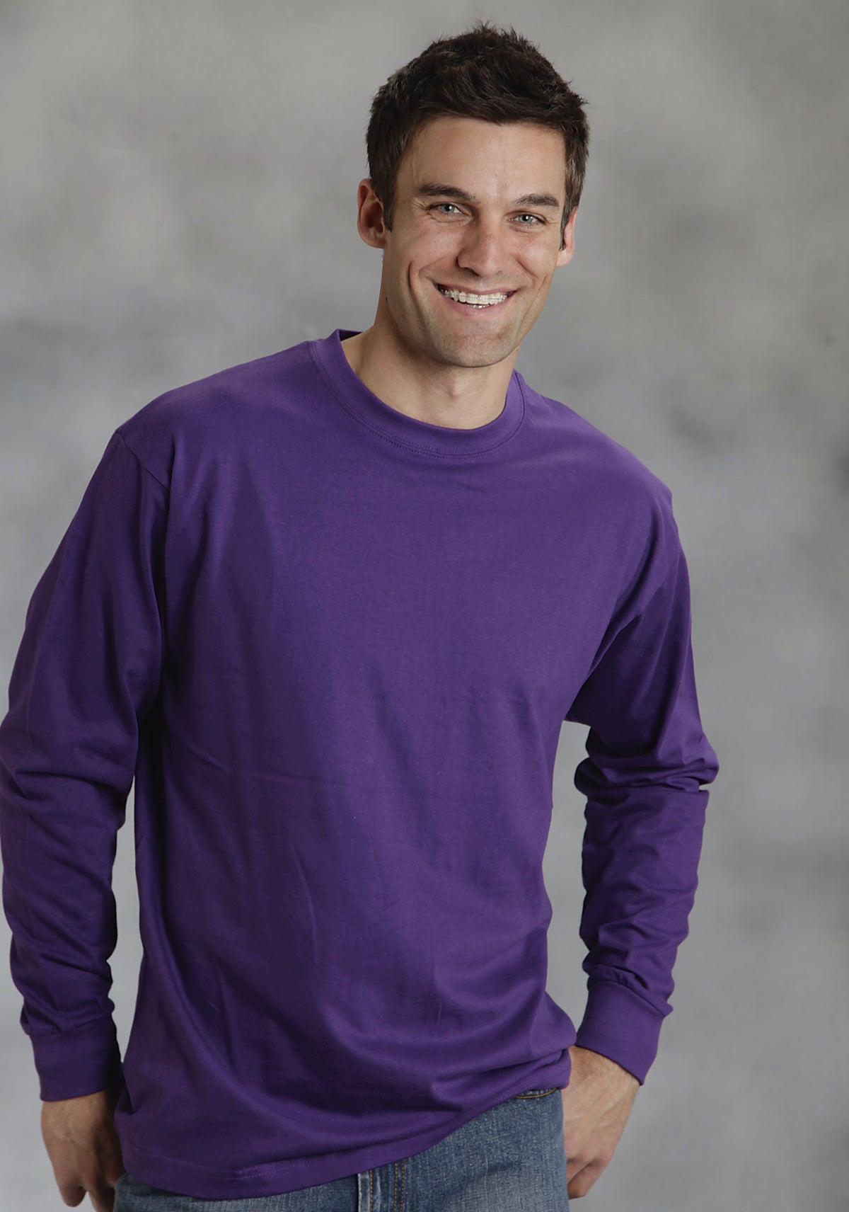 Men's Solid Purple Long Sleeve Shirt — Way Out West Trading Co