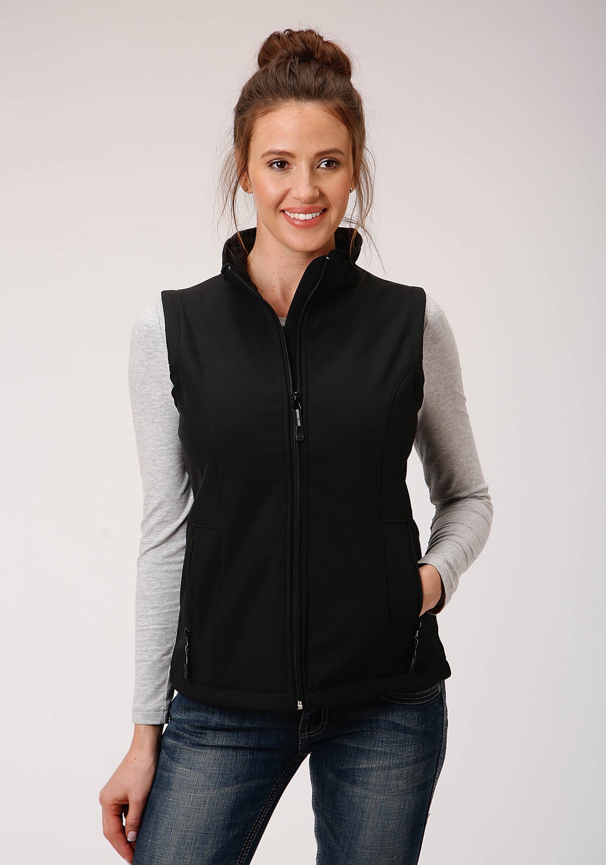 Women's Roper Black Soft Shell Vest — Way Out West Trading Co